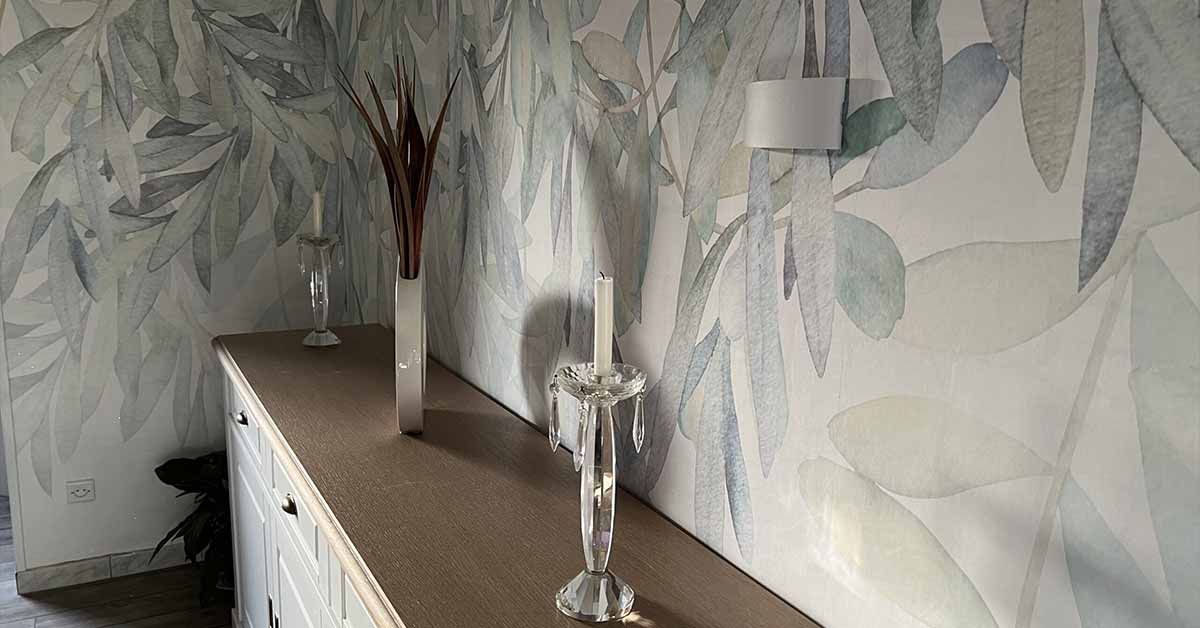 Foto tapet | Tapet med blade af træer - Fototapet