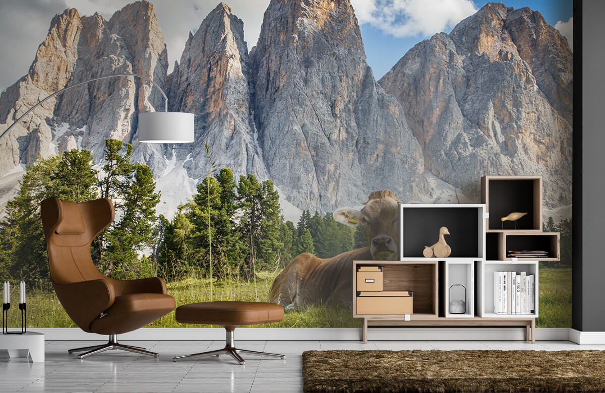 Ko med klocka - Wallgroup Fototapet