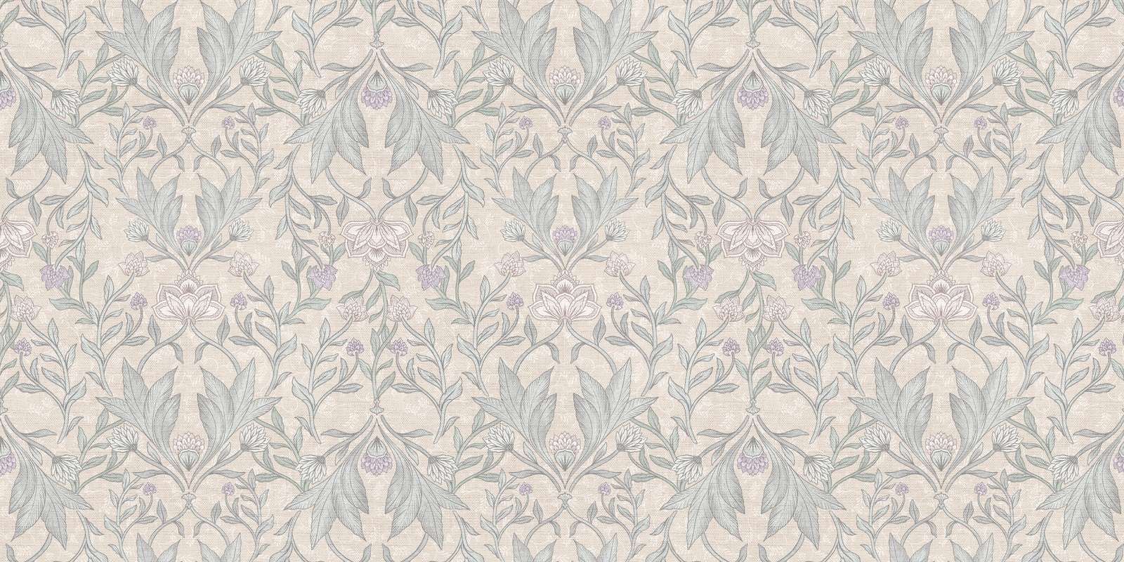 Fototapet - Morris blommig damast - neutral beige - Tapet.com