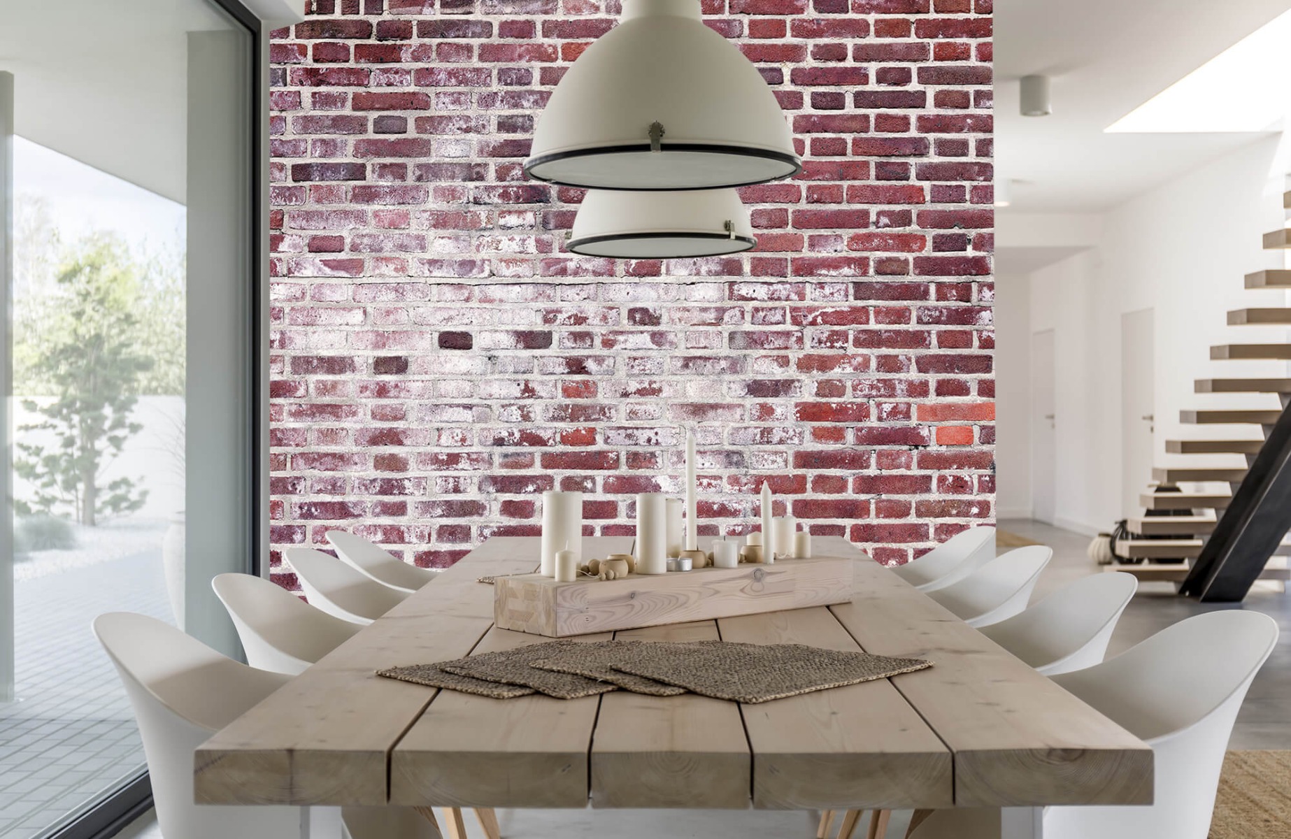 Tegelstenar med cement - Wallgroup Fototapet
