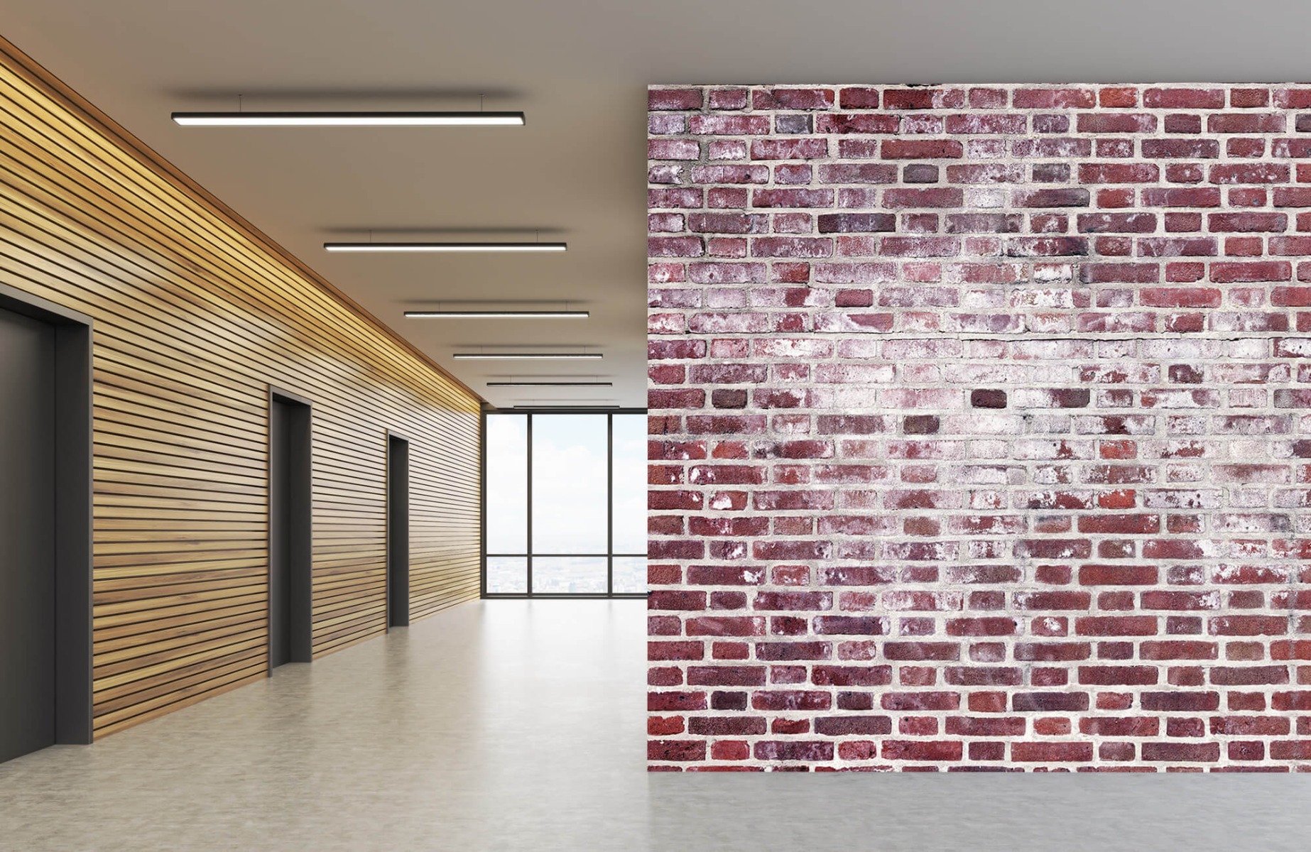 Tegelstenar med cement - Wallgroup Fototapet