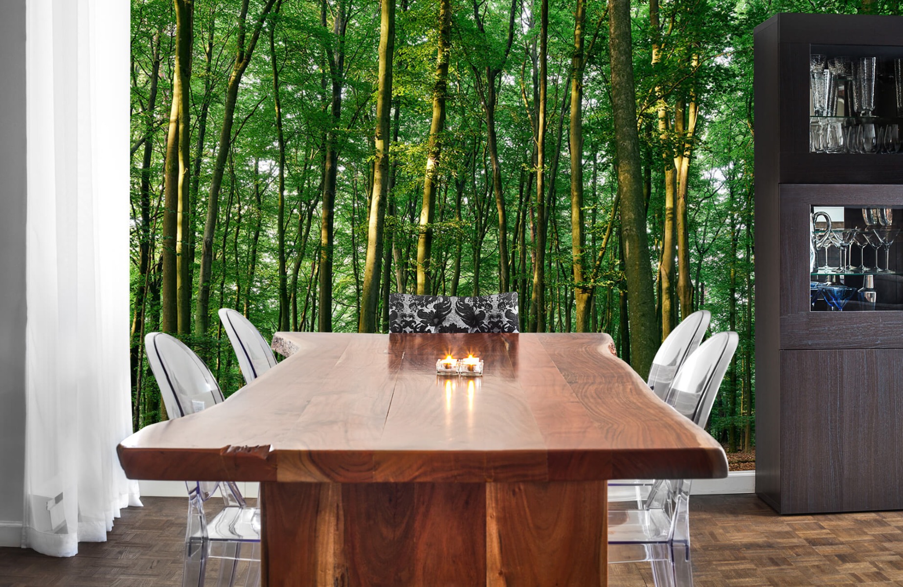 Grön skog - Wallgroup Fototapet