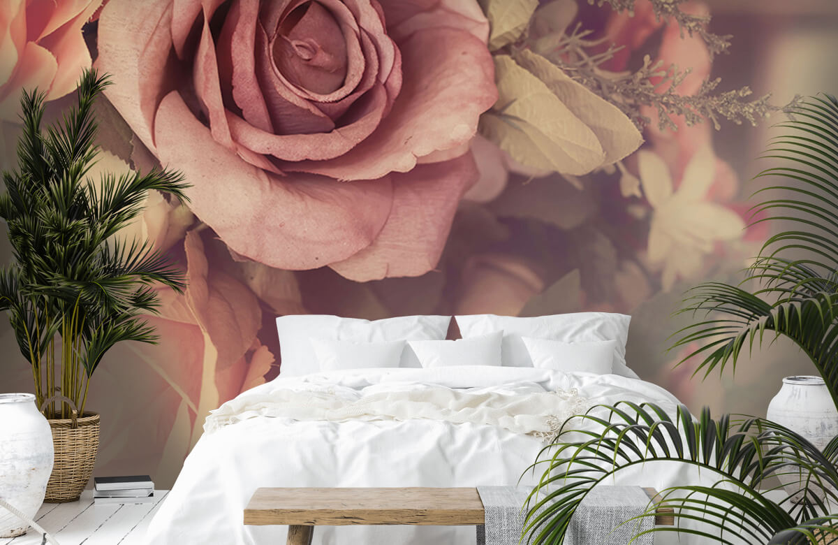 Vintage rosa rosor - Wallgroup Fototapet