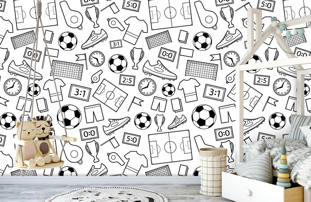 Fotboll Ritningar - Wallgroup Fototapet