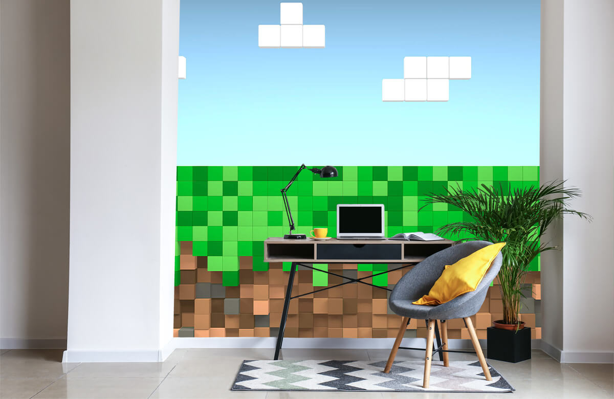 Minecraft-landskap - Wallgroup Fototapet