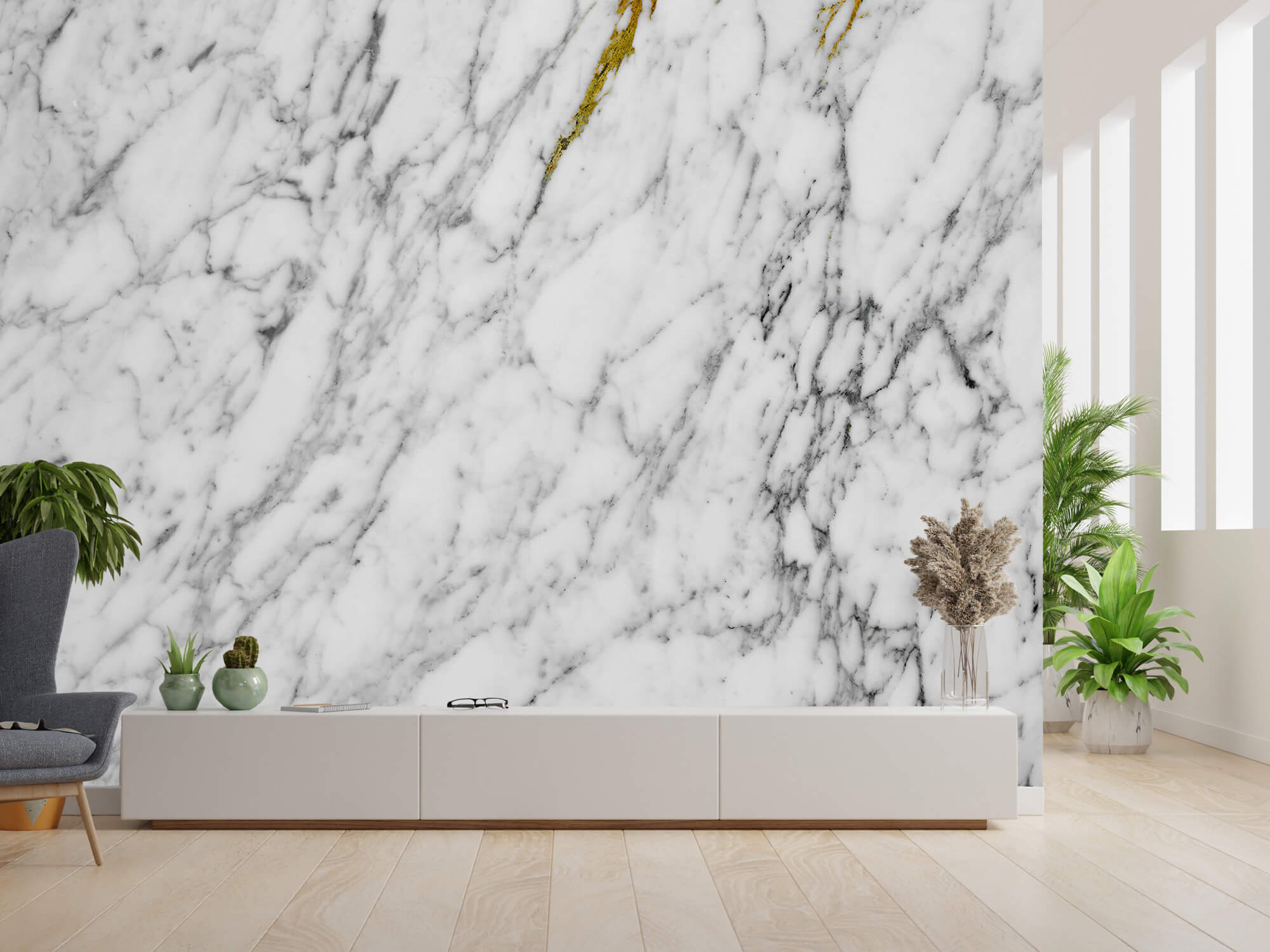 Marmor med vitt och svart - Wallgroup Fototapet